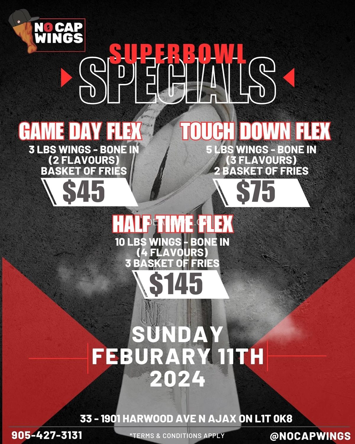 Super Bowl Wings Special at No Cap Wings