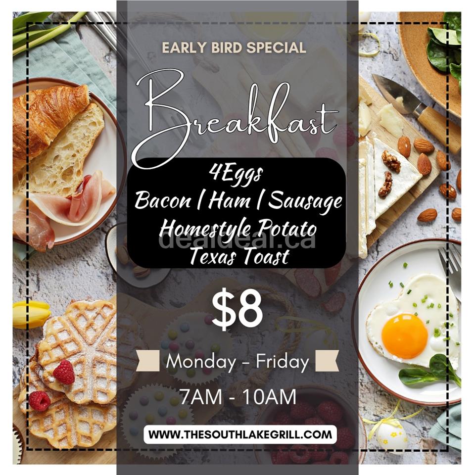 Early Bird Breakfast Special at The South Lake Grill - The South Lake Grill