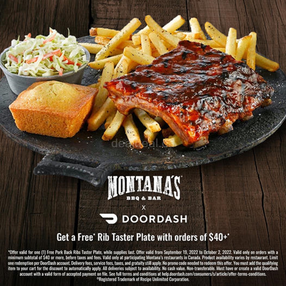 Get your FREE pork back rib taster plate on a minimum spend of $40 only ...